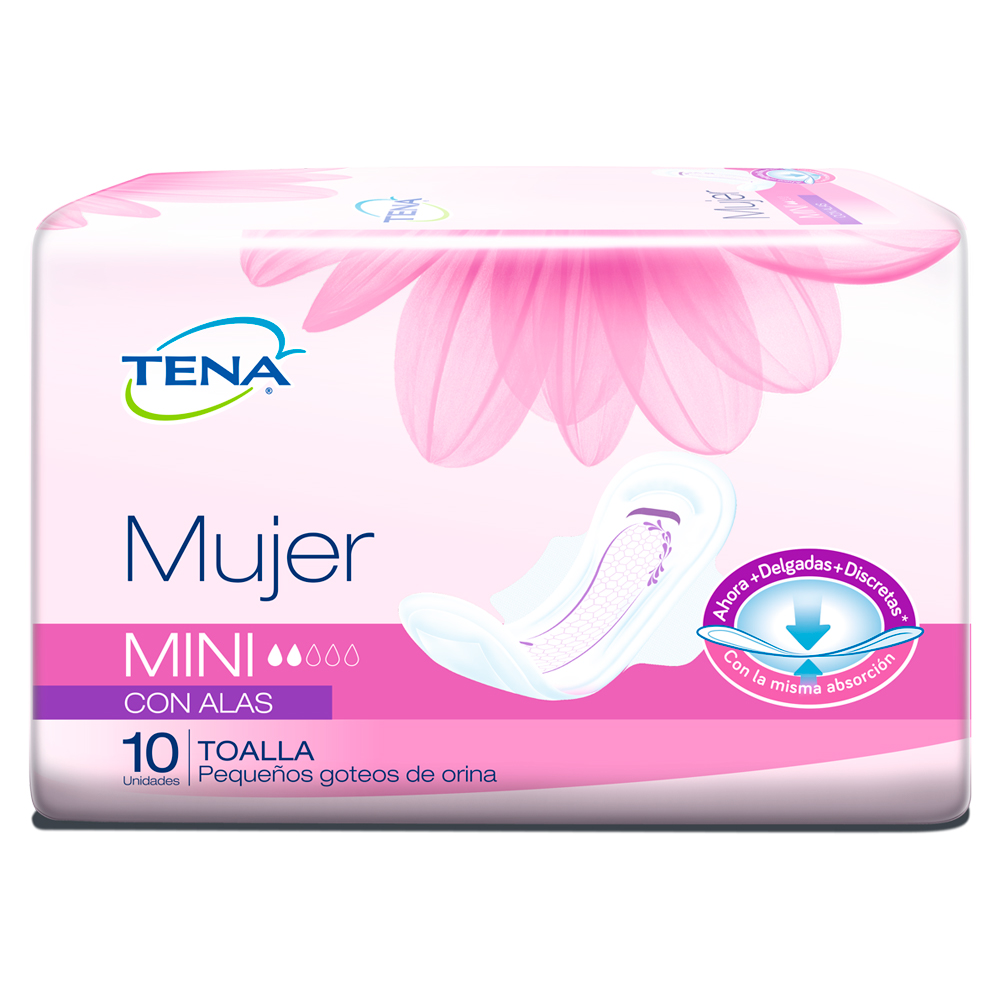 Tena Mujer Mini Alas 10 Unidades | SuperBooM